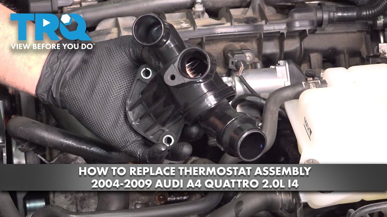 How to Replace Thermostat Assembly 2004-2009 Audi A4 Quattro 20L I4 ...