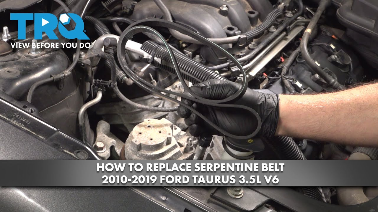 How to Replace Serpentine Belt 2010-2019 Ford Taurus 3 5L V6 | 1A Auto